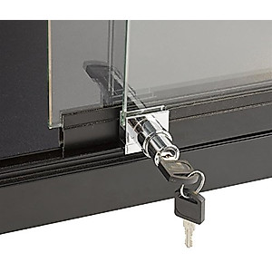 Displays2go 48 Inch Glass Display Case, LED Side Lights, Lockable Sliding Door - Black (IAPCT48LED)