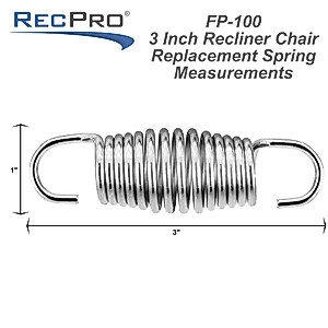 RecPro RV 3" Recliner Chair Replacement Spring | Stainless Steel Metal (1 Pack)