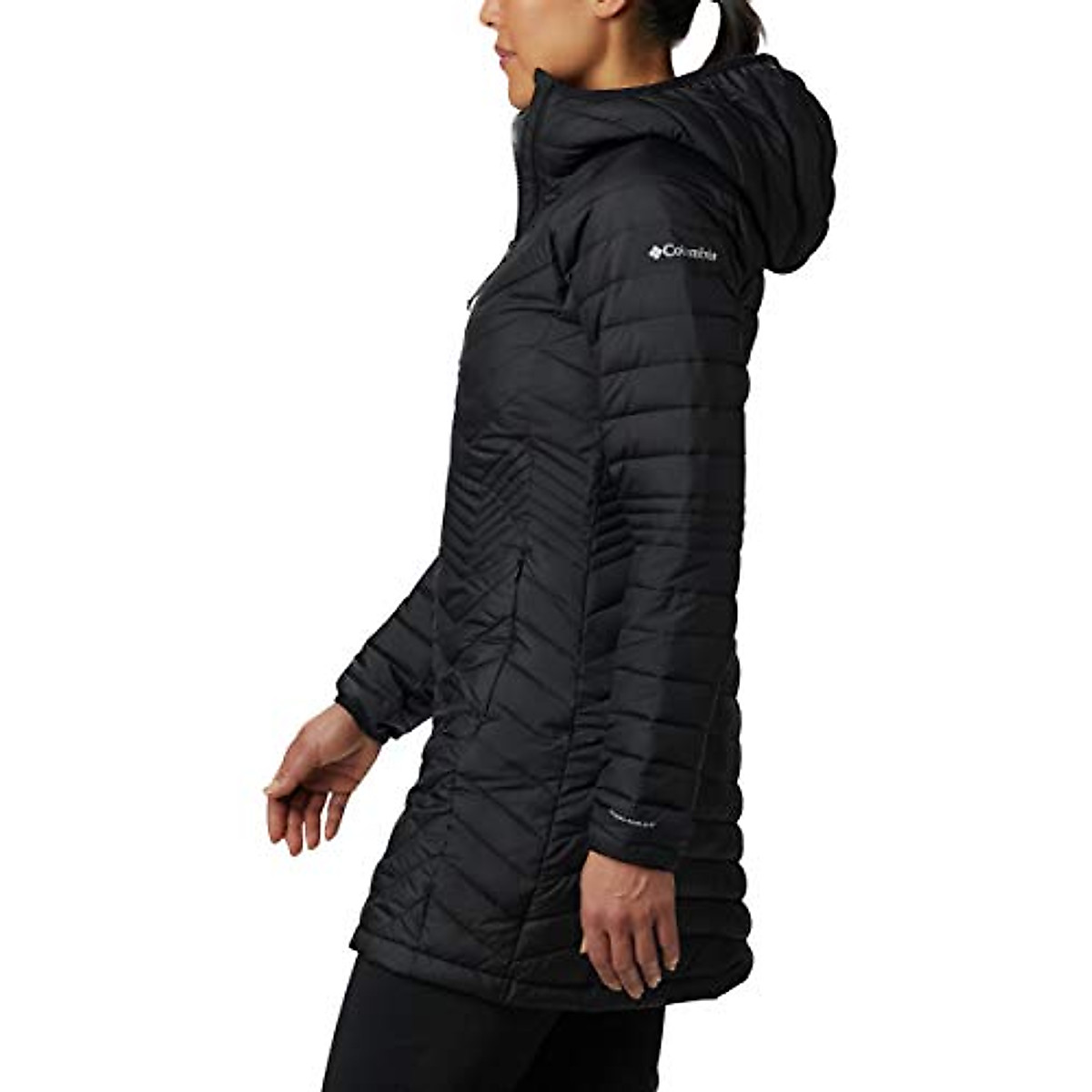 Columbia Women’s Powder Lite Mid Jacket, Winter, Water Repellent Black, X-Large