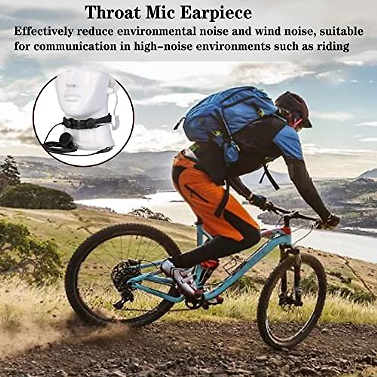 Retevis Adjustable Throat Mic Walkie Talkies Earpiece with Mic 2 Pin, Compatible RT22 RT21 H-777 RT68 RT22S H-777S Baofeng UV-5R pxton Walkie Talkie, Acoustic Tube Two Way Radio Headset (1 Pack)