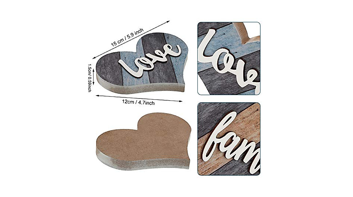 Rustic Wooden Heart Signs for Home & Gifting | Family & Love Decor