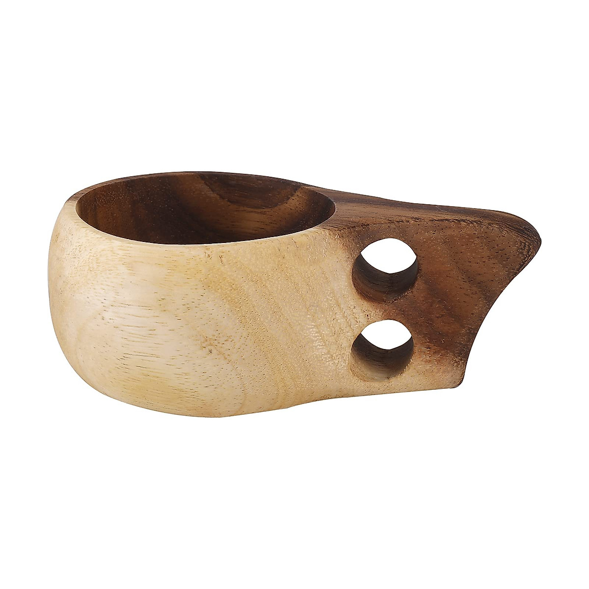 olelo Acacia Wooden Cup Camping Cup Nordic Style Handmade Natural Portable Wood Mug Drinking Cup for Coffee, Tea and Milk (model b)