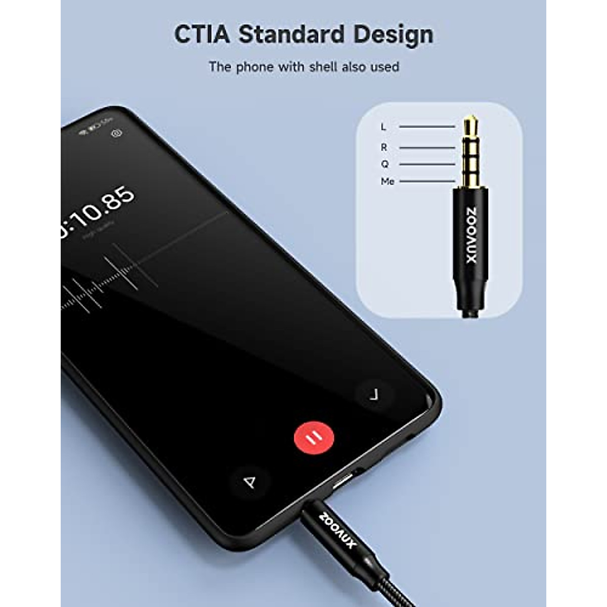 ZOOAUX 3.5mm Combo Audio Adapter Cable with Separate Mic and Audio Headphone Connector for PS4,PS5,Xbox One S,Nintendo Switch,Tablet,Mobile Phone,PC Gaming Headsets and New Version Laptop 13 Inch