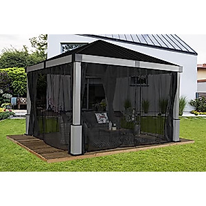 Sojag Outdoor 12' x 12' Lena Hardtop Gazebo Heavy Duty Aluminum Outdoor Sun Shelter, Anthracite