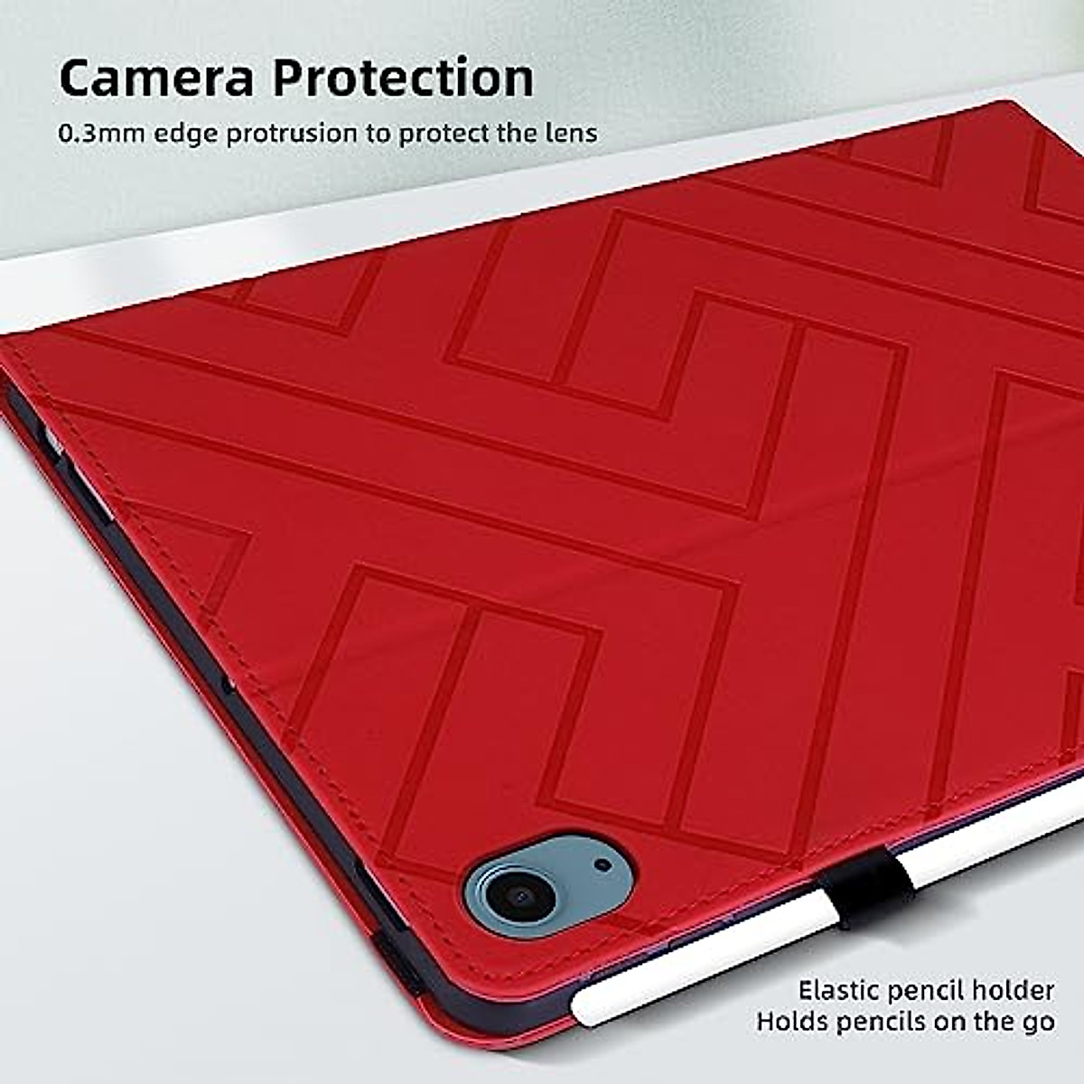 Varohix Case for iPad Air 5 2022/iPad Air 4 2020 10.9 inch Premium Leather Case Folio Magnetic Cover Card Holder with S Pen Holder and Auto Sleep/Wake for iPad Air 10.9, Red