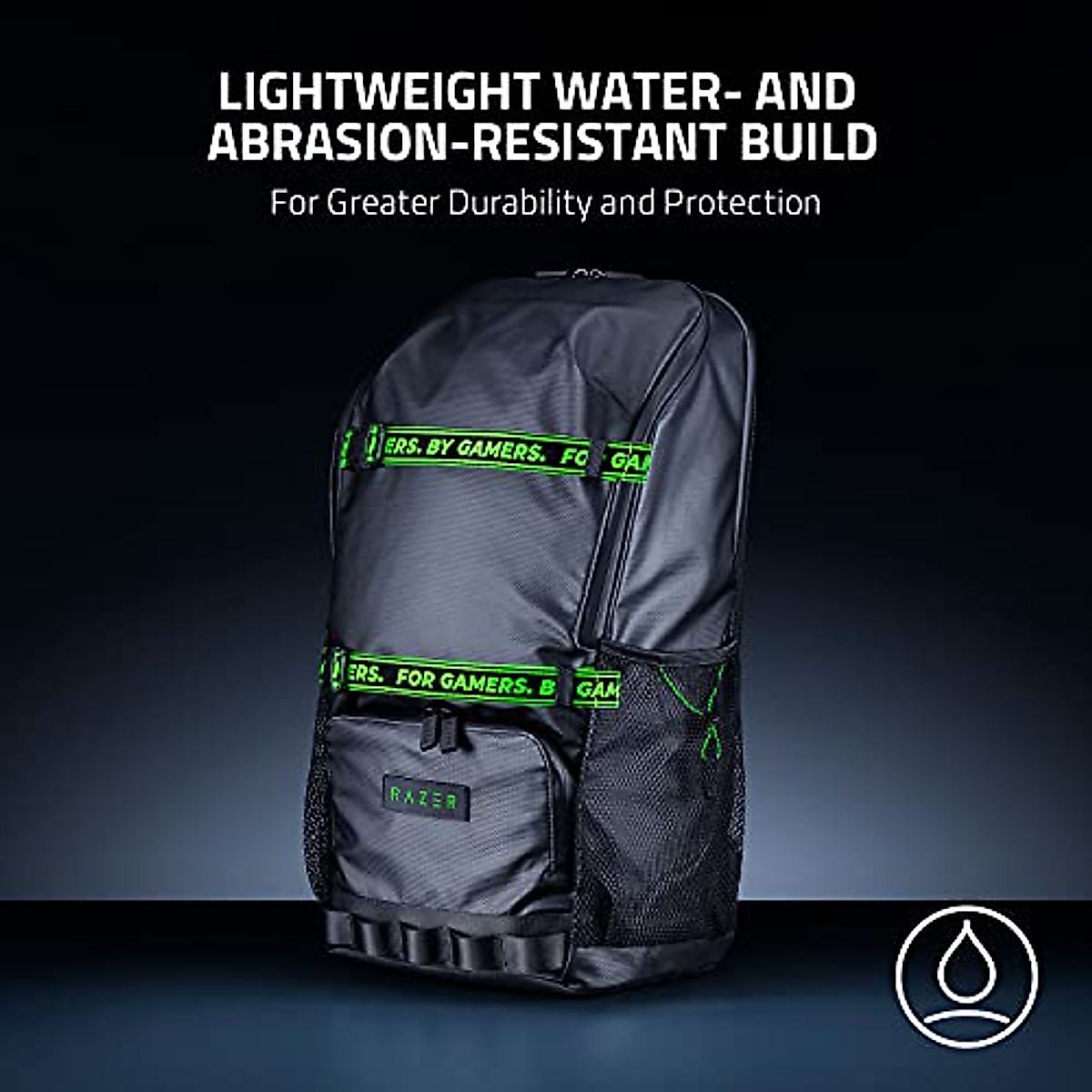 Razer Scout 16" Gaming Laptop Backpack: Lightweight Travel Carry On Computer Bag - Water Resistant - Fits 16 inch Notebook - Black