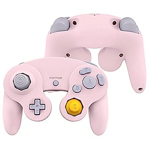 eXtremeRate Cherry Blossoms Pink Faceplate Backplate for Nintendo Gamecube Controller, Soft Touch Replacement Housing Shell Cover w/Buttons for Nintendo Gamecube Controller - Controller NOT Included