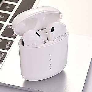 J No'el Wireless Headphones, Wireless Bluetooth 5.1 Earbuds Noise Cancellation in-Ear Built-in Mic with Charging Case for iPhone/Samsung/Android/iOS(White)