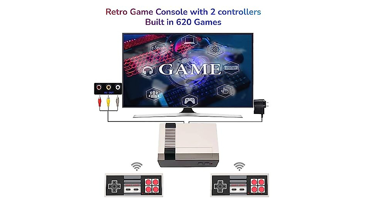 Retro Game Console - 620 Built-in Classic Games