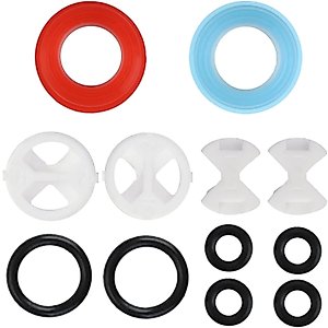 8 Pcs Pleochroic Faucet Washers Assortment Kit,Ceramic Disc Cartridges,Silicon Washer Insert Turn Replacement Accessories Valve Tap for Repairing Faucet Leak Worn Out Washer Replacements,Faucet Parts