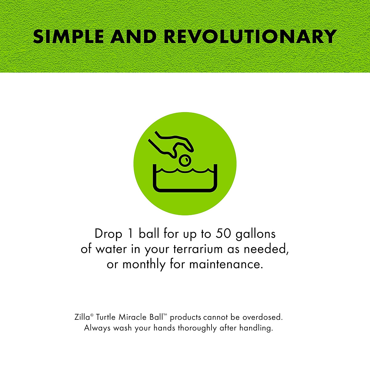 Zilla Pet Turtle Miracle Ball, Odor and Sludge Remover, for Cleaner and Healthier Turtle Habitats and Aquariums, Treats up to 50 Gallons