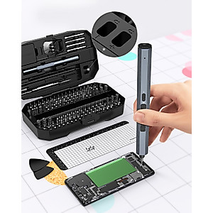 Mini Electric Screwdriver Set, 155-in-1 Precision Screwdriver with 140 S2 Magnetic Bits, 650mAh USB C Charging, 3 Torque Settings & Built-in Magnetizer for DIY Projects