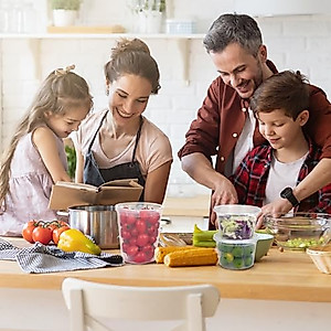 Moretoes 60 Mix Sets Plastic Deli Disposable Food Storage Containers With Airtight Lids, Heavy-Duty Microwaveable Airtight Container For Soups, Meal Prep, Leftovers, Sauces (2 Sizes, 16oz, 32oz)