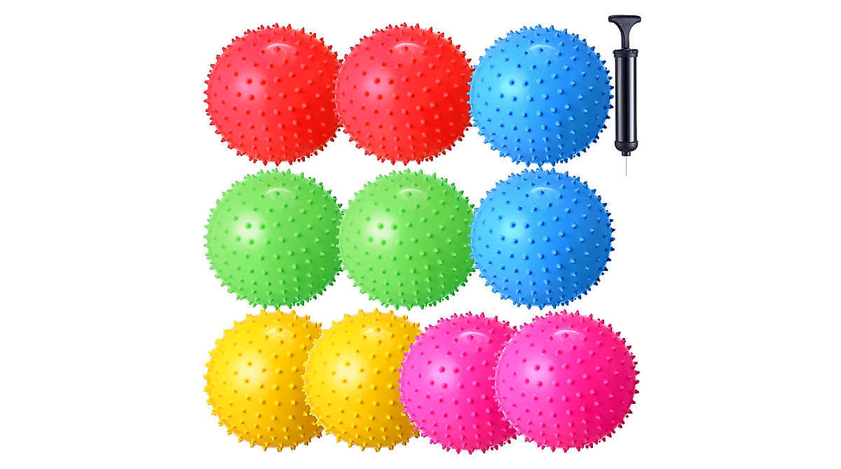 10-Pack Sensory Knobby Balls - Colorful Fun & Bouncy