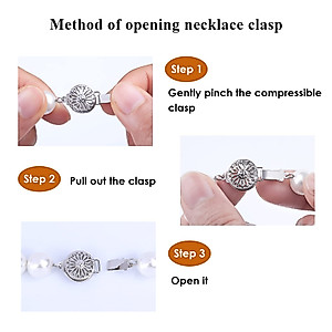 White Pearl Strand Necklace Women: 8mm/10mm Ivory Pearl Chain Wedding Jewelry with Dainty Silver Clasp for Bride Bridemaid - Trendy Accessory for Mother Graduate Teen Girl Elegant Lady (8mm)