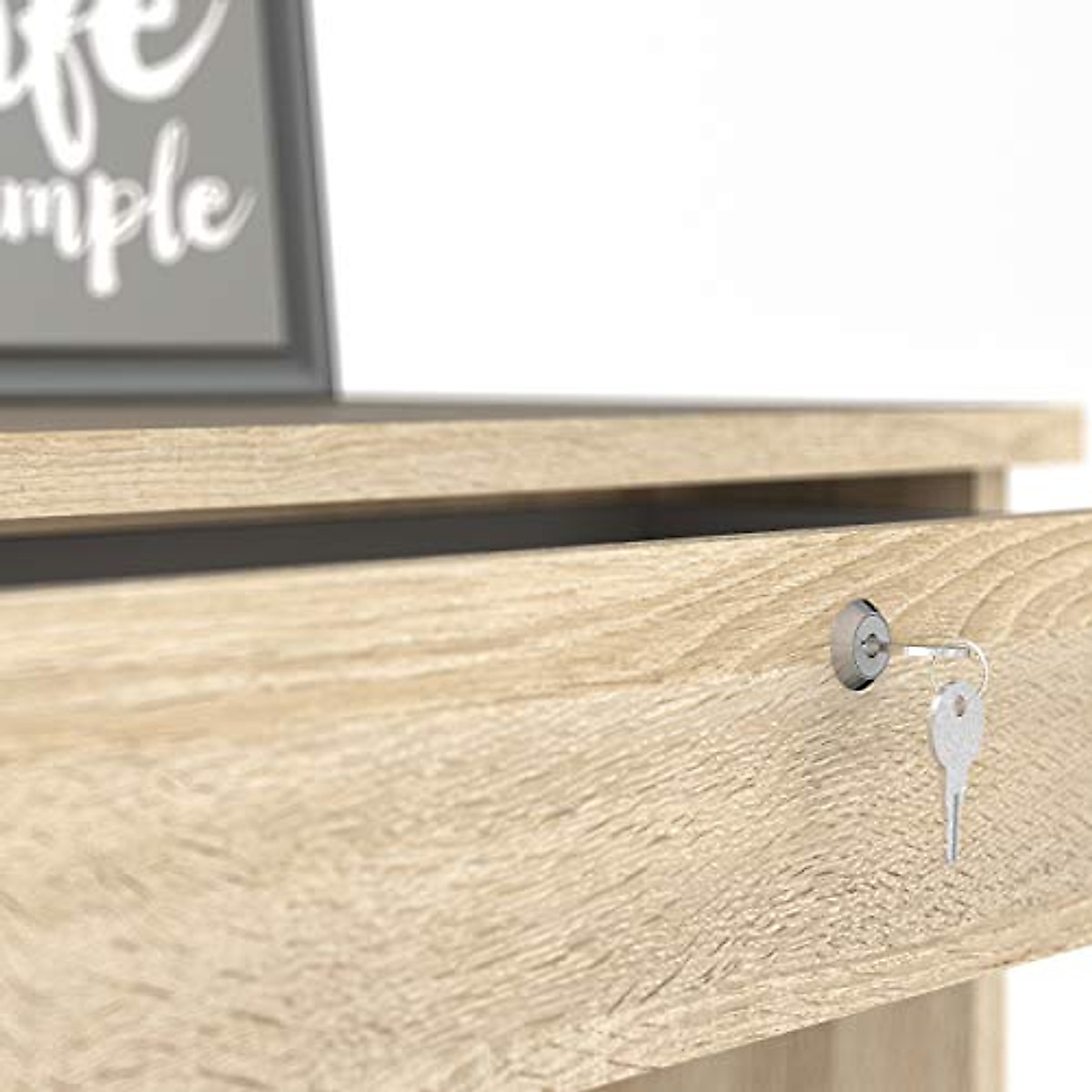 Tvilum, Oak Structure Walden Desk with 5 Drawers