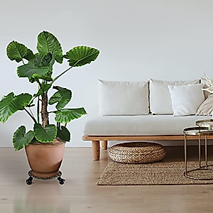 Skelang Cast Iron Plant Caddy 11", Rolling Plant Stand with Locking Wheels, Plant Pot Trolley for Moving and Supporting Heavy Duty Plants, Load Capacity 350 Lbs (Bronze)