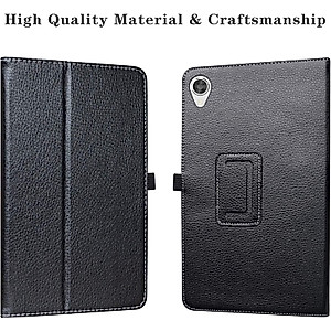 EpicGadget case for Lenovo 8" Tab M8 Gen 3/Smart Tab M8 Gen 3 2022/Tab M8 HD LTE 2021/Tab M8 HD/Smart Tab M8/Tab M8 FHD 2019 - Lightweight Folio PU Leather Folding Stand Cover Case (Black)