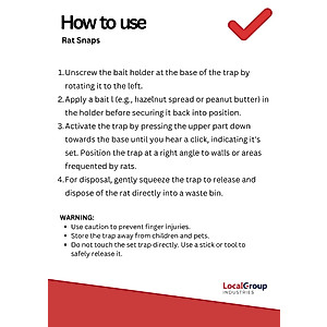 Power Rat Trap - 4 Pack Snap Traps for Indoor & Outdoor Use - Quick Catch, Reusable Rodent & Mouse Control - Safe, Easy-to-Use with Removable Bait Cup, Effective for Mice and Rats