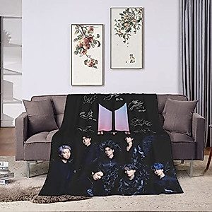 GUASAO Ultra Soft Throw Blanket Flannel Fleece All Season Light Weight Living Room/Bedroom Warm Blanket 50''X40'', Black