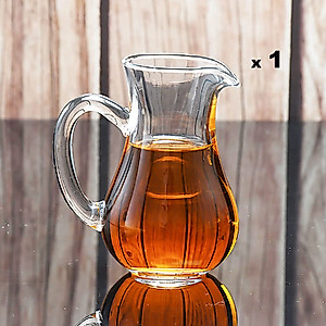 SHIHUALINE 300ml handle Cup with 15ml Cups Unique Mini Wine Shot Glasses Sake Spirits Cup Clear Alcohol Mini liquor Shot Glass Stem Drinking (Set of 6+1)