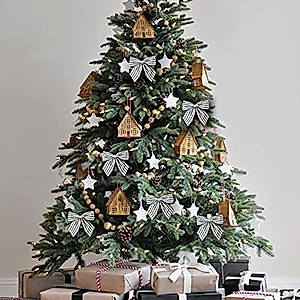 Cintago Black and White Striped Wired Ribbon, 2.5' x 10 Yards Wired Edge Ribbon for Wreath, Ticking Stripe Ribbon, DIY Craft and Gift Wrapping, Farmhouse Ribbon (Black&White, 2.5'x 10Yards)