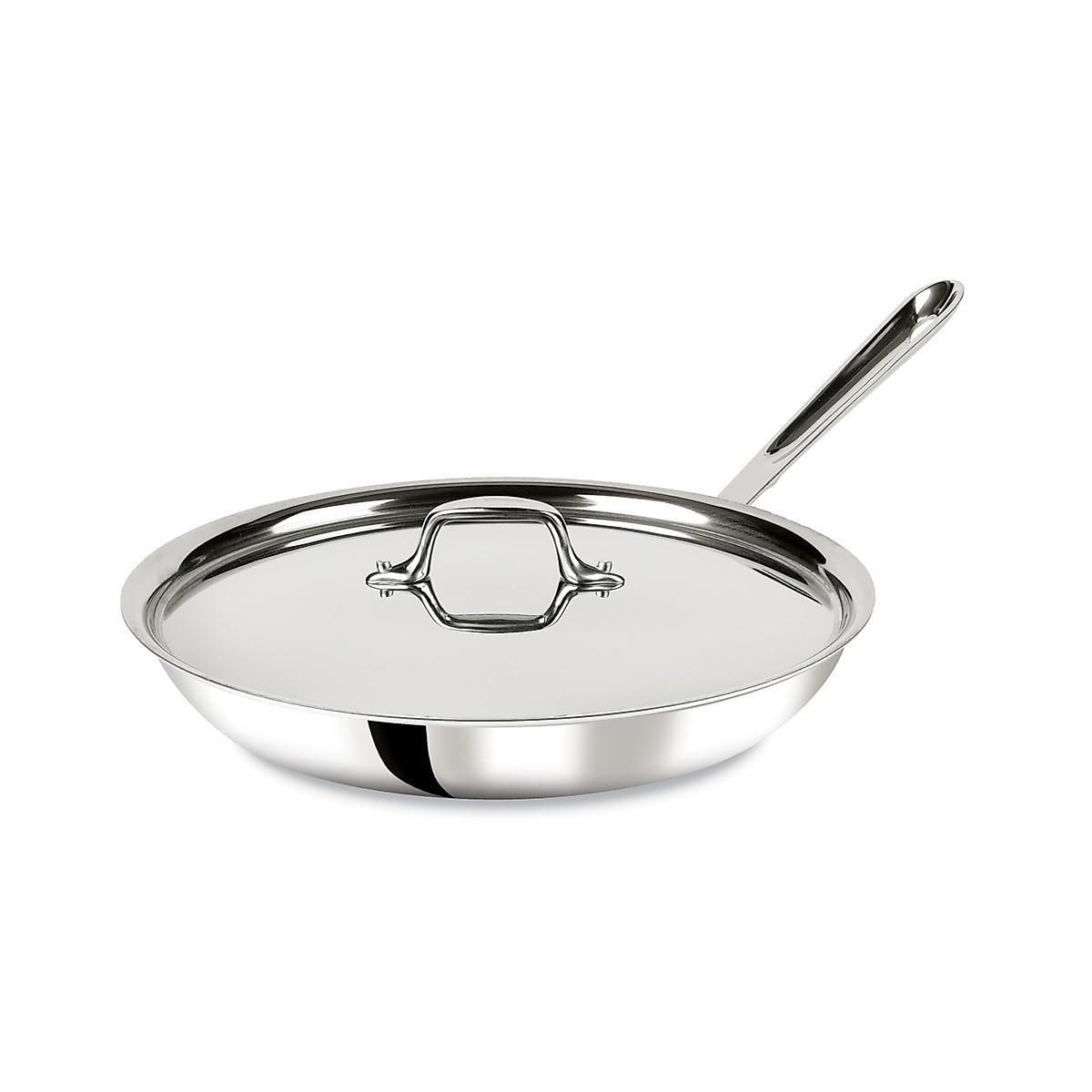 All-Clad D3 Stainless Cookware, 12-Inch Fry Pan With Lid, Tri-Ply Stainless Steel, Professional Grade, Silver