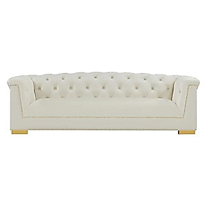 TOV Furniture Farah Cream Velvet Sofa