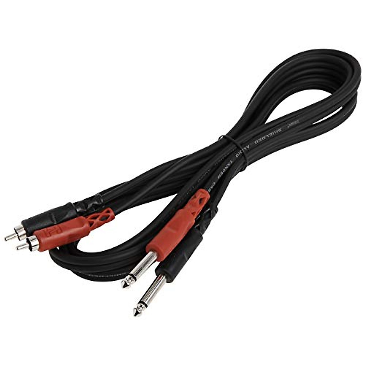 Hosa CPR-202 Dual 1/4" TS to Dual RCA Stereo Interconnect Cable, 2 Meters