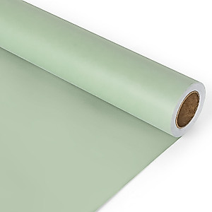 JarThenaAMCS Sage Green Wrapping Paper - Mini Roll - 17 In x 32.8 Ft Solid Green Gift Wrap Paper Decorative DIY Art Craft Paper for Wedding Birthday Baby Shower Party Supplies