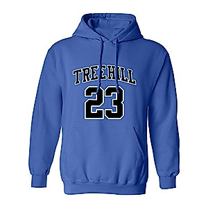 KINGS SPORTS Ravens Basketball Movie #23 Nathan Scott One Tree Hill Jersey Style Men's Hoodie Sweatshirt (Royal,M)