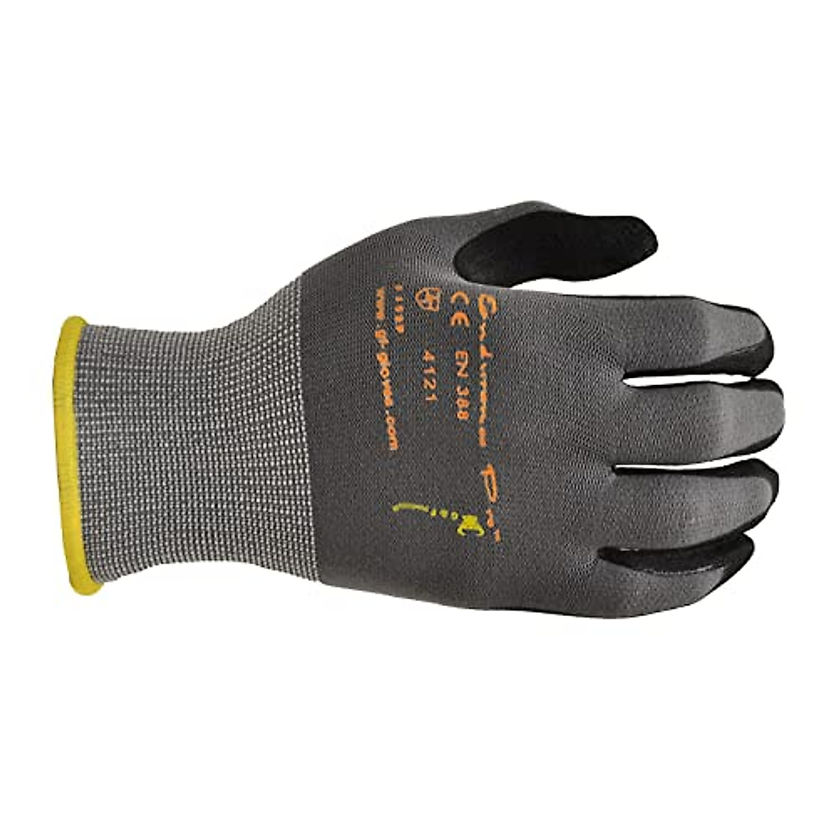 G & F Products Endurance Pro Seamless Knit Nylon Gloves with Micro Form Nitrile Grip, LARGE (Pack of 12) (1529L-DZ) Black