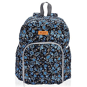 Hanfetch Yarn Storage Organizer Knitting Bag Backpack Large Size with Grommets Portable Crochet Bag Yarn Keeper for Yarn Skeins， Crochet Hooks, Knitting Needles and Other Accessories (Paisley)