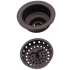 Westbrass D213-12 3-1/2" Wing Nut Twist Style Large Kitchen Sink Basket Strainer, Single, Oil Rubbed Bronze
