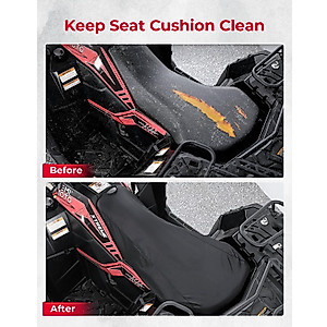KEMIMOTO ATV Seat Cover Four Wheeler Seat Cover Water-Resistant Universal Compatible with Polaris Sportsman Fourtrax Can-Am Kawasaki Arctic Cat CFMOTO, Black