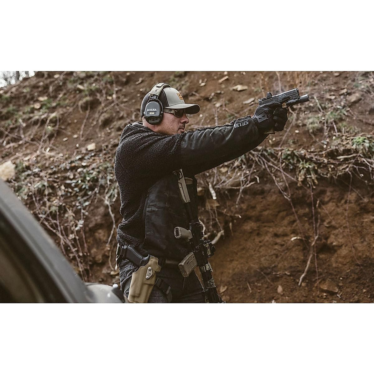 VIKTOS Men's Quarter Zip Hooded Basecraft Sherpa Fleece Anorak Pullover Jacket, Nightfjall, XL