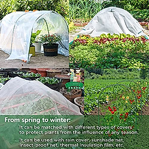 NZXVSE 6pcs Garden Hoops for Row Cover, 34.6x36 Inch Greenhouse Frame Tunnel Hoop, Steel Rust-Free Grow with Plastic Coated Support Frame, Dia 11mm Green