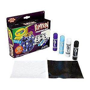 Crayola Galaxy No Carve Pumpkin Decorating Kit, Less Mess Kids Paint Set, Glow in The Dark Stickers