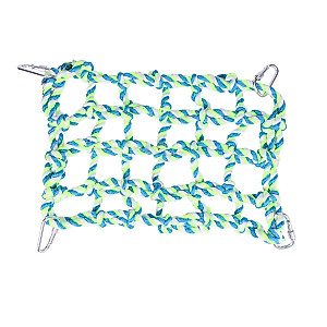 TEHAUX Rat Cage Accessories Toy for Parrots Ferret Hammock for Cage Small Animal Rope Net Ferret Climbing Rope Net Swing Toy for Parrot Bird Toys Parrot Toys Hamster Toys Pet Hammock Net