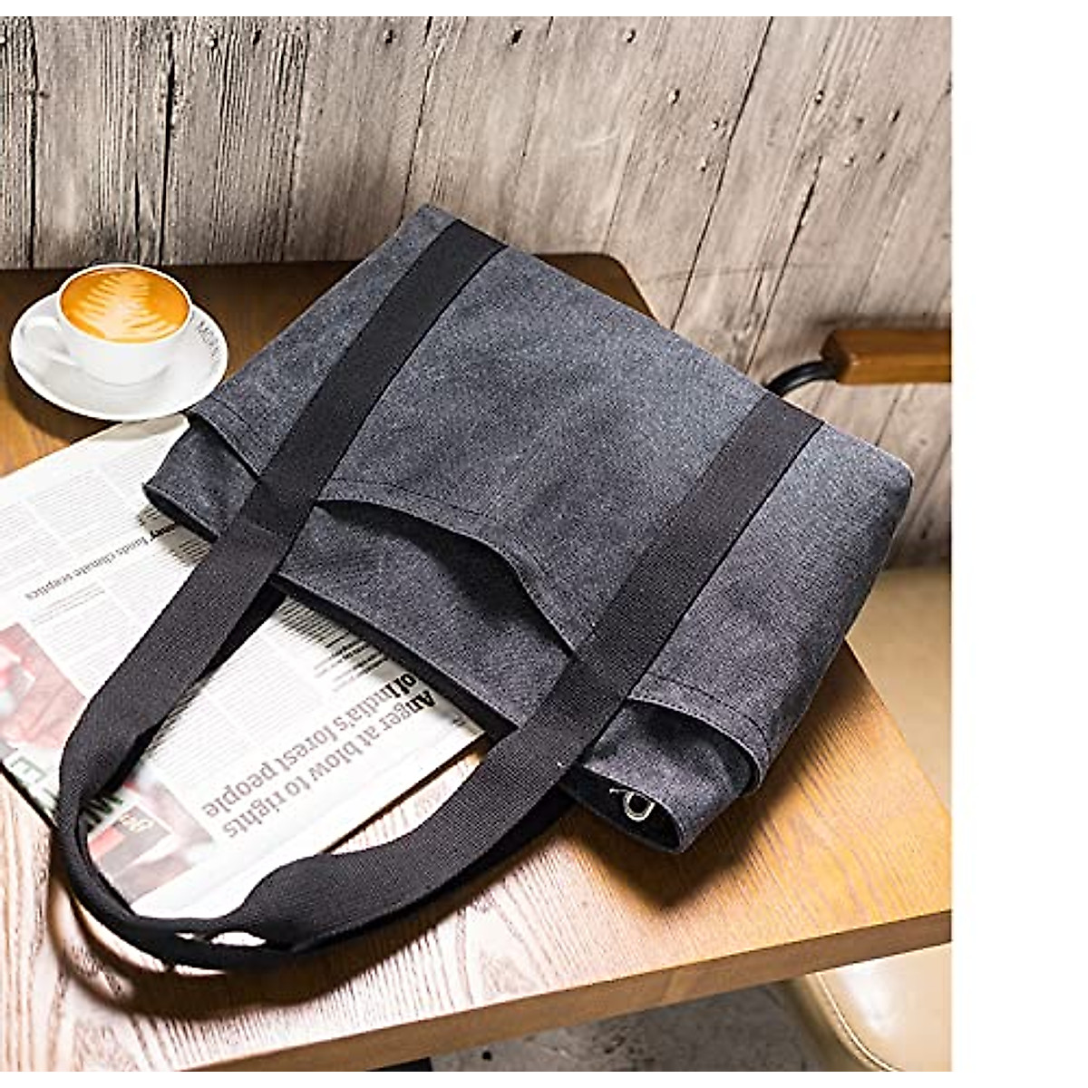 JJDreams Canvas Tote Bag for Women Casual Large School Shoulder Bag Top Handle Shopper Handbag Daily Purse for Women，Grey