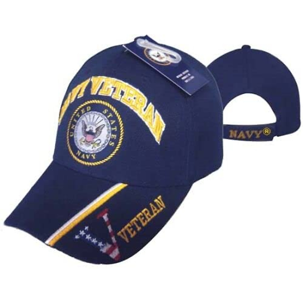 U.S. Military Veteran Navy Officially Licensed Blue Baseball Cap Hat