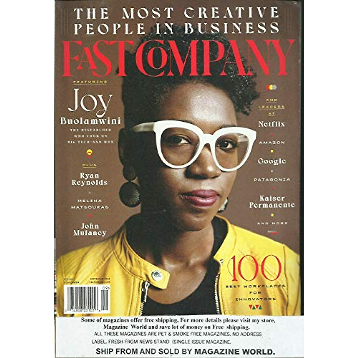 FAST COMPANY MAGAZINE THE MOST CREATIVE PEOPLE IN BUSINESS SEPTEMBER, 2020