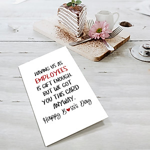 Supoeguk Happy Boss's Day Card for Boss, Funny Boss's Day Card from Employees, Boss Appreciation Card On Boss's Day