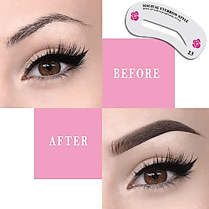 IONSGAKO 24PCS Eyebrow Stamp Stencil Kit Eyebrow Stencils Eyebrow Template Eyebrow Shaper Kit Brow Stencil for Shaping Fashionable Eyebrows