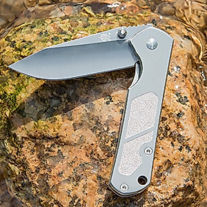 Sanrenmu 7010 Folding Pocket Knife EDC Knife 12C27 Blade Frame Lock Stainless Steel Handle with Clip