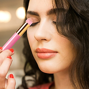 Dming 5 Pieces Lash Shampoo Brushes, Eyelash Extension Cleansing Brush Peel Off Blackhead Remover Tool Nose Pore Deep Cleaning Brush Cosmetic Lash Cleanser Brush Facial Cleansing Brushes (Pink)