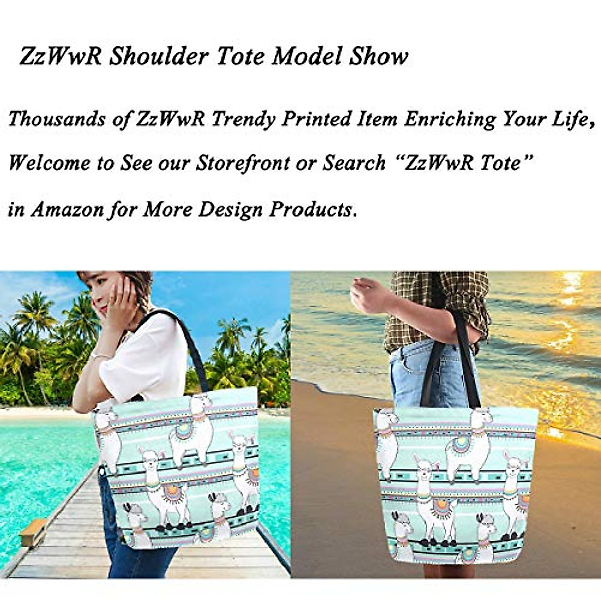 ZzWwR Fresh Flower Cat Extra Large Canvas Shoulder Tote Top Handle Bag for Gym Beach Weekender Travel Shopping,Black