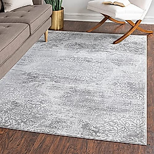 Unique Loom Sofia Collection Area Rug - Grand (10' x 14' 1" Rectangle, Light Gray/Ivory)