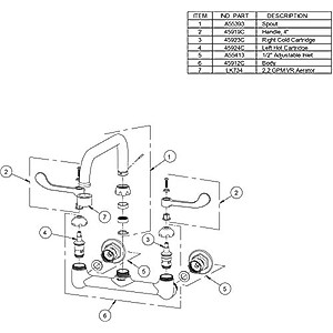 Elkay Foodservice 8" Centerset Wall Mount Faucet with 8" Arc Tube Spout 4" Wristblade Handles 1/2in Offset Inlets,LK940AT08T4H,Stainless Steel