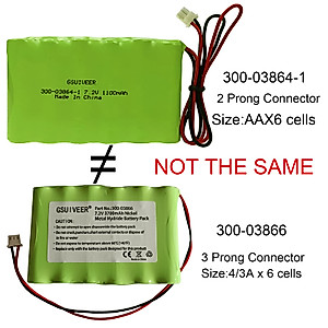 GSUIVEER 300-03864-1 Battery 7.2V 1100mAh Compatible with Honeywell Alarm Lynx WALYNX-RCHB-SC Honeywell Lynx Touch K5109, L3000, L5000, L5100